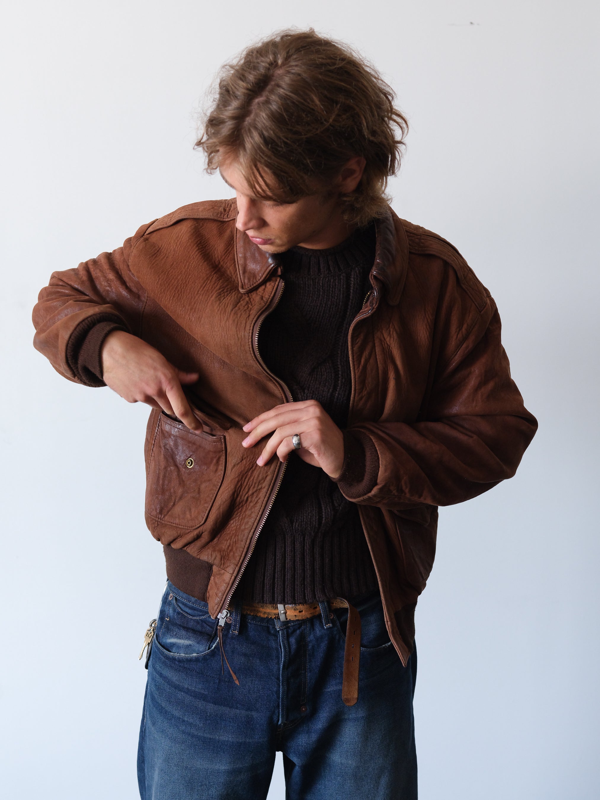 1990s Perrone A2 Leather Flight Jacket – Ametora