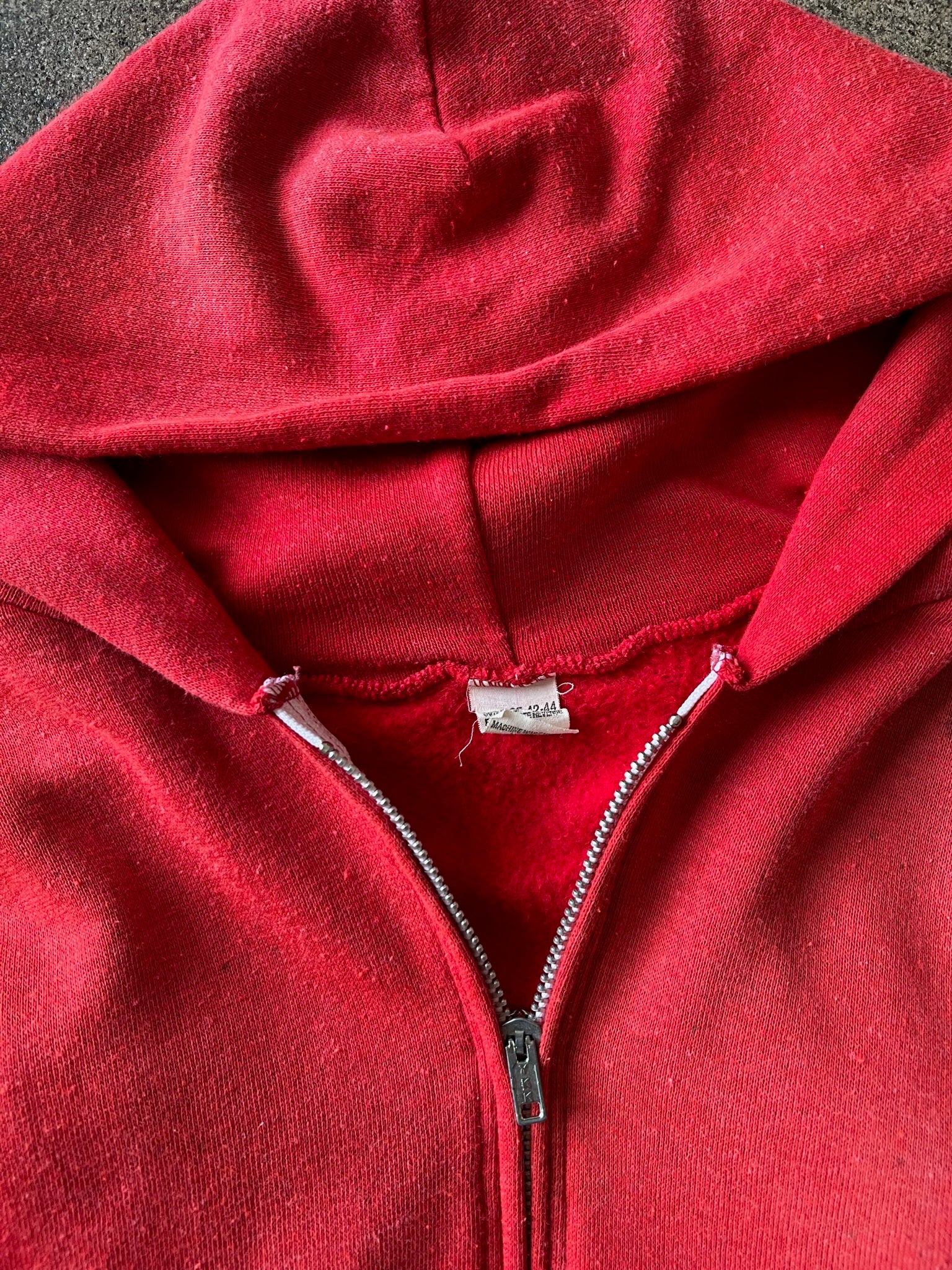 1970s Sun Faded Red Zip Hoodie – Ametora