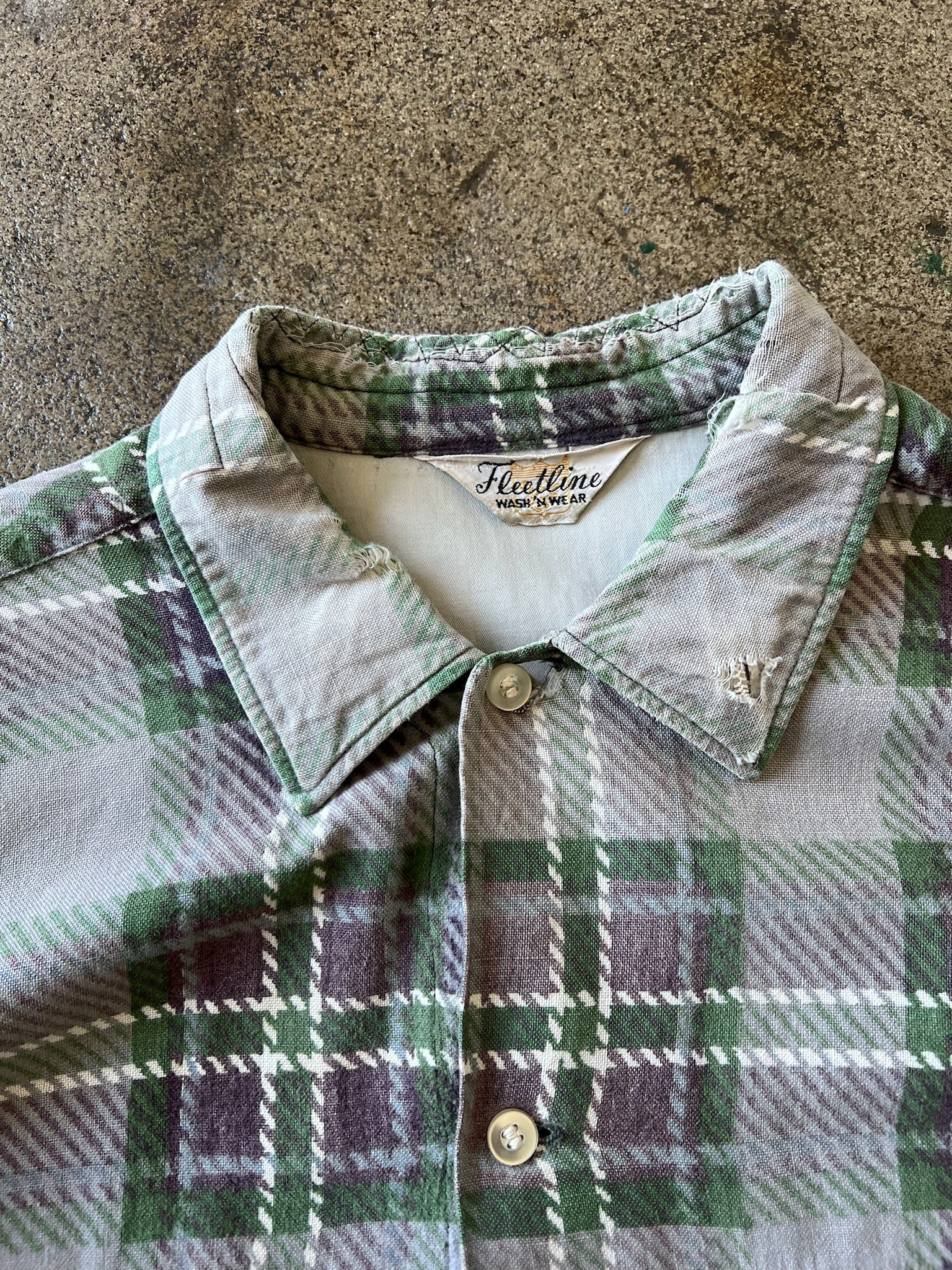 1950s Fleetline Joker Plaid Repaired Shirt – Ametora