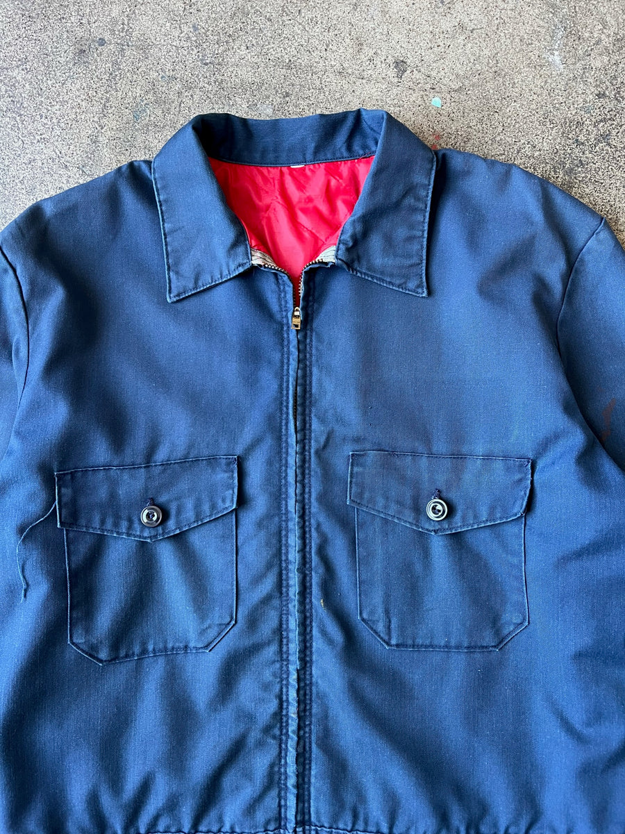 1980s Red Kap Two Pocket Boxy Faded Blue Work Jacket – Ametora