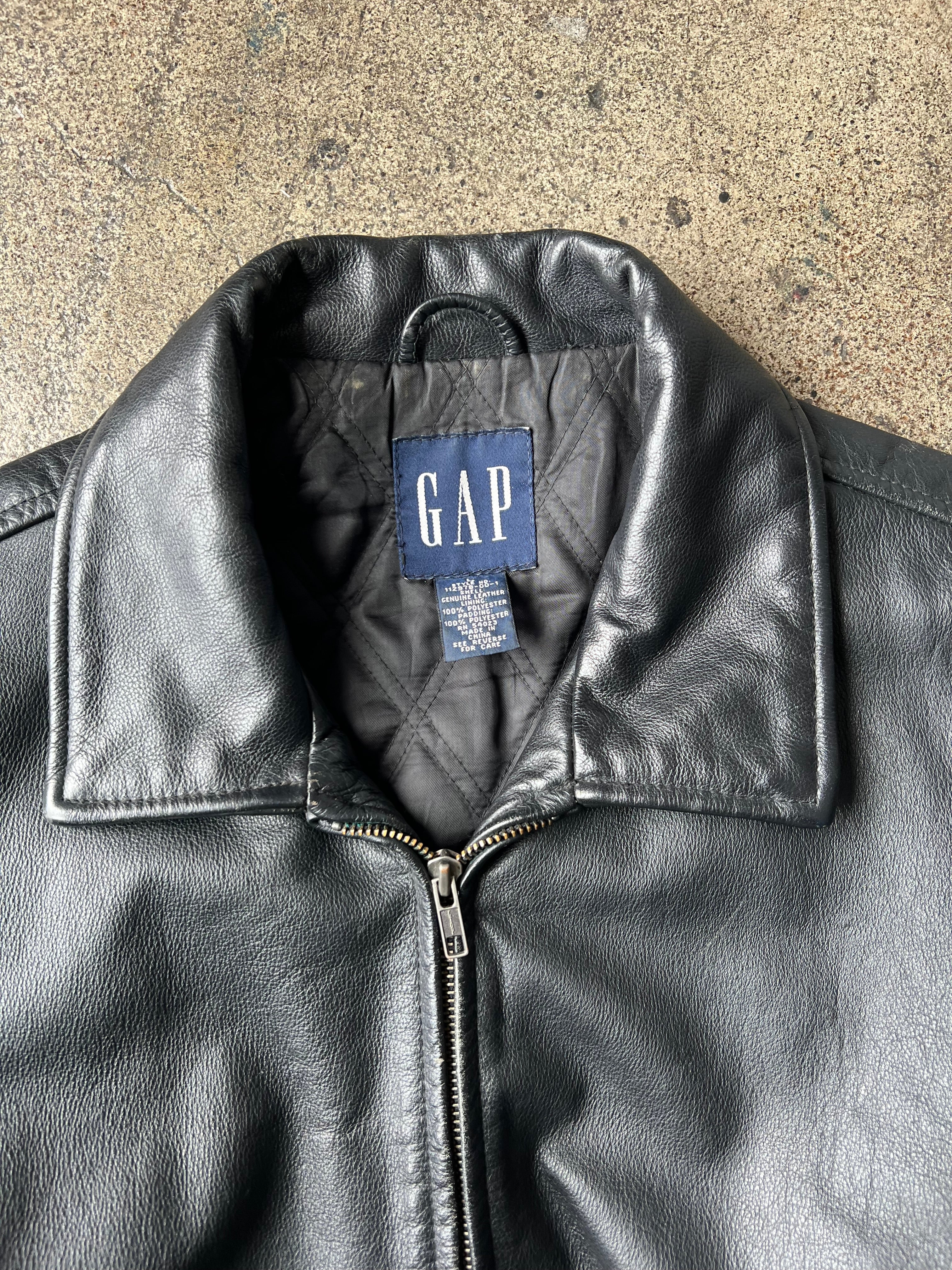 1990s Gap Black Leather Jacket – Ametora