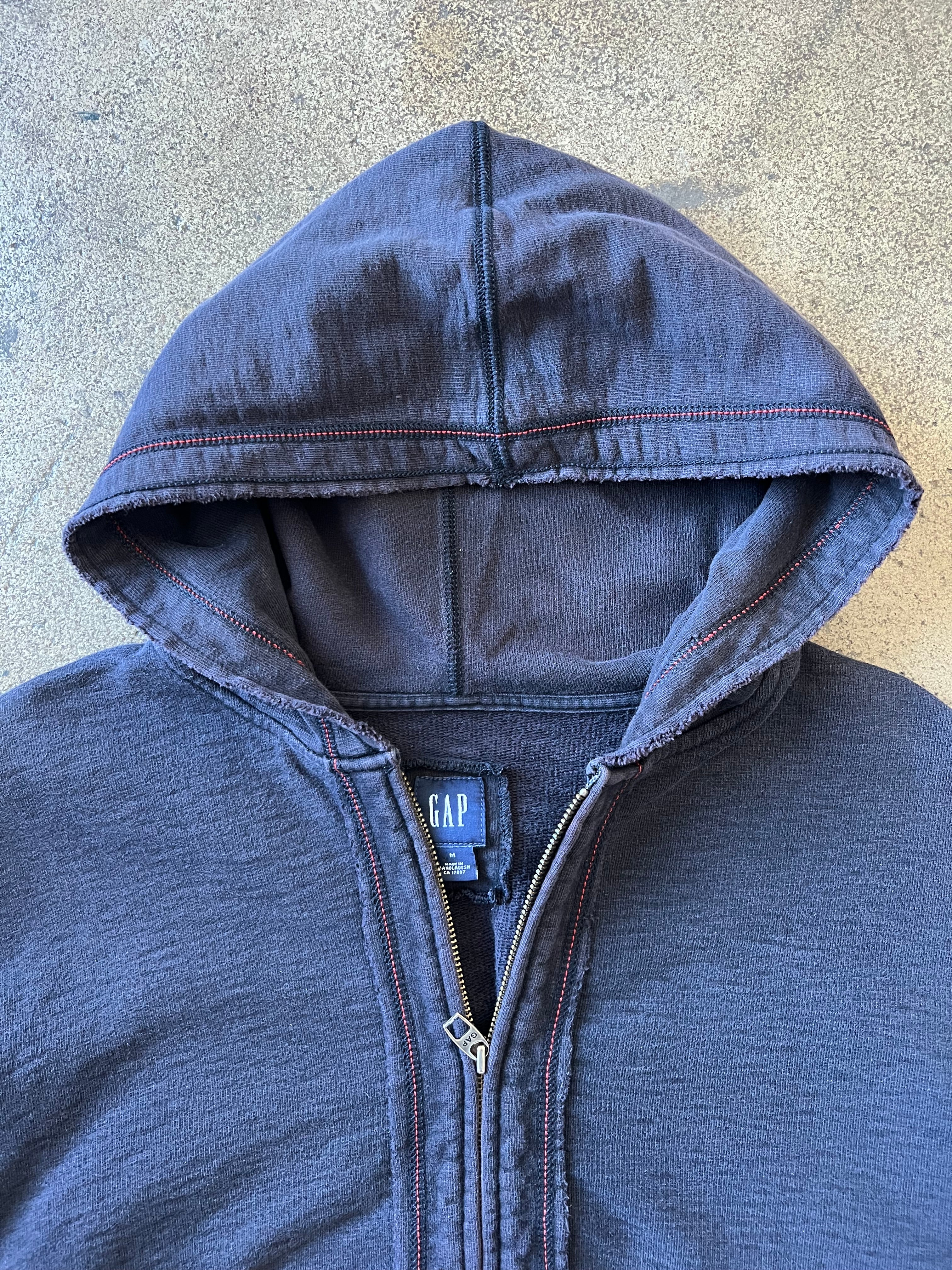 2000s Gap Contrast Stitch Zip Up Hoodie – Ametora