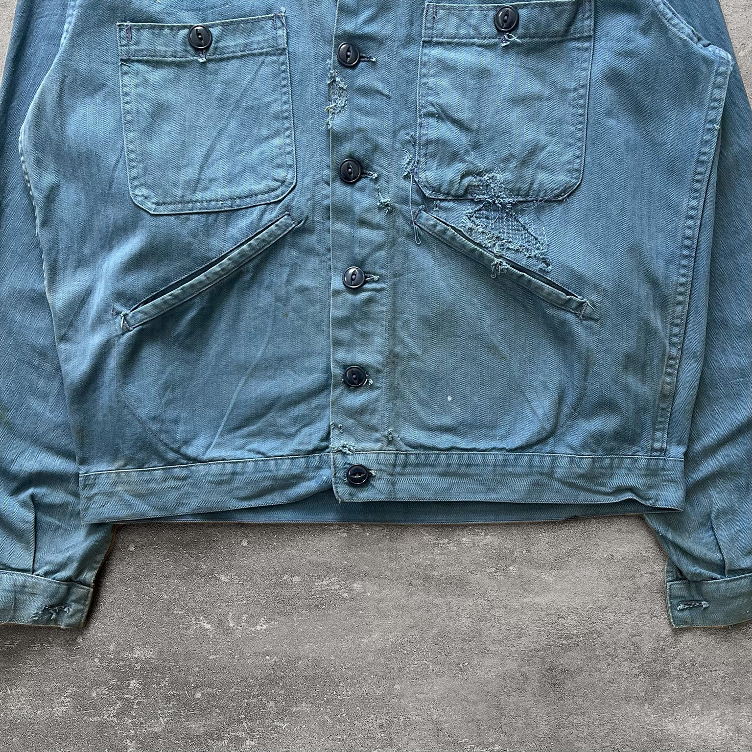 1950s HBT Faded Blue Uniform Jacket – Ametora