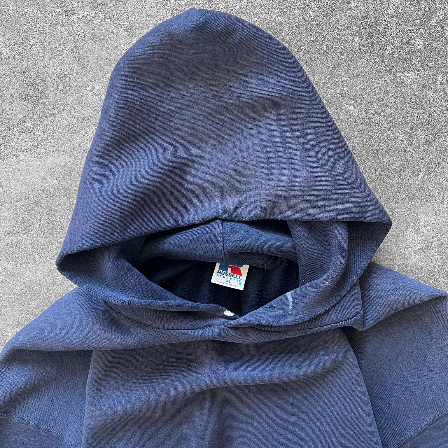1990s Russell Hoodie Navy Chopped – Ametora