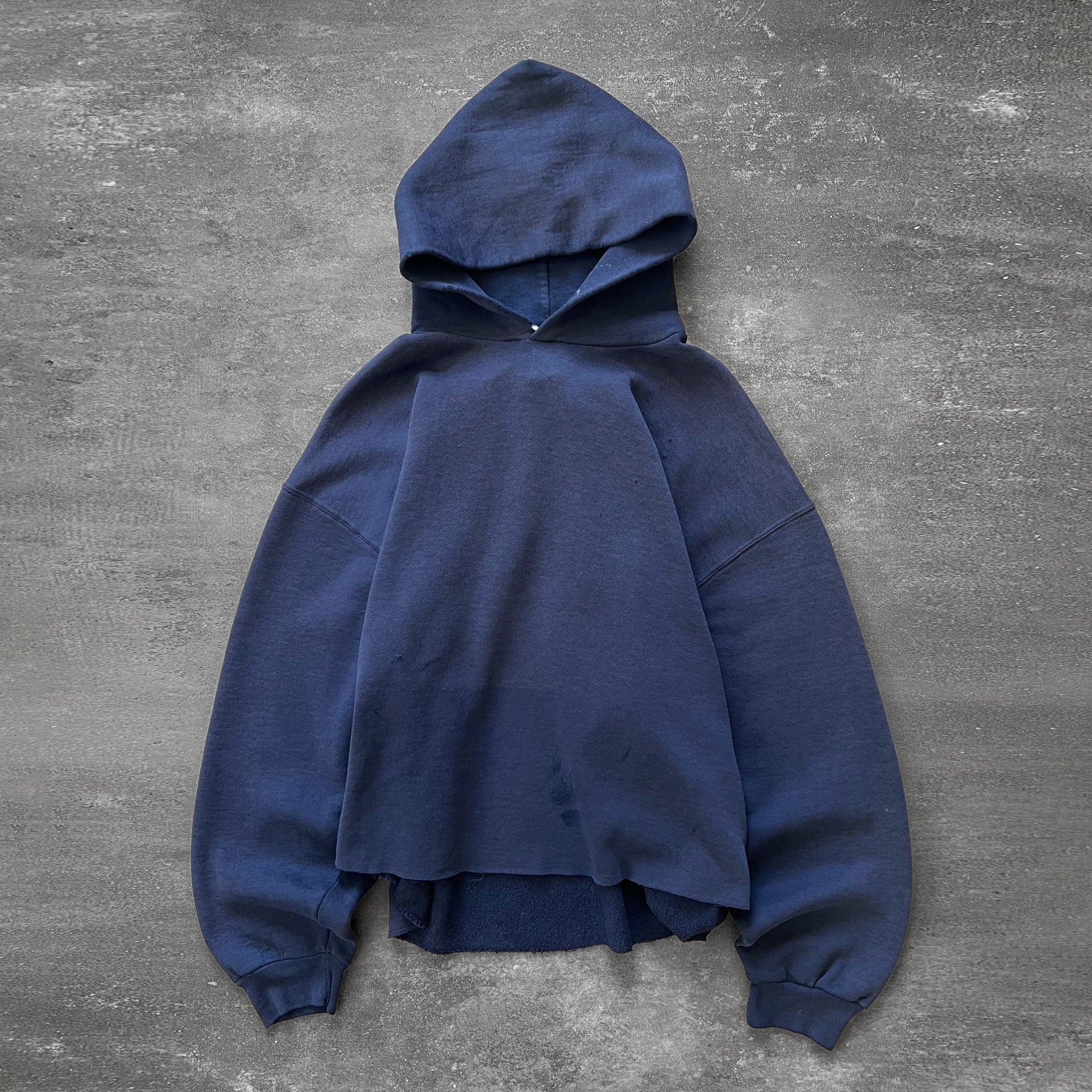 1990s Russell Hoodie Navy Chopped – Ametora