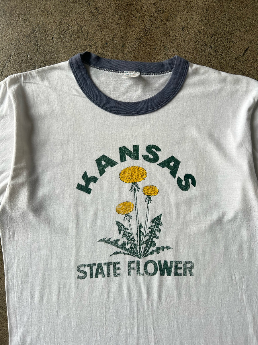 1980s Kansas State Flower Ringer Tee – Ametora