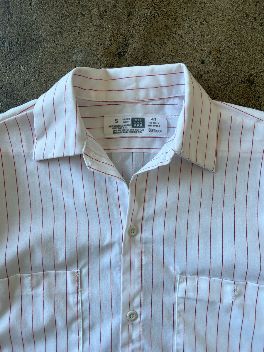 2000s Reed Striped Cropped Work Shirt – Ametora