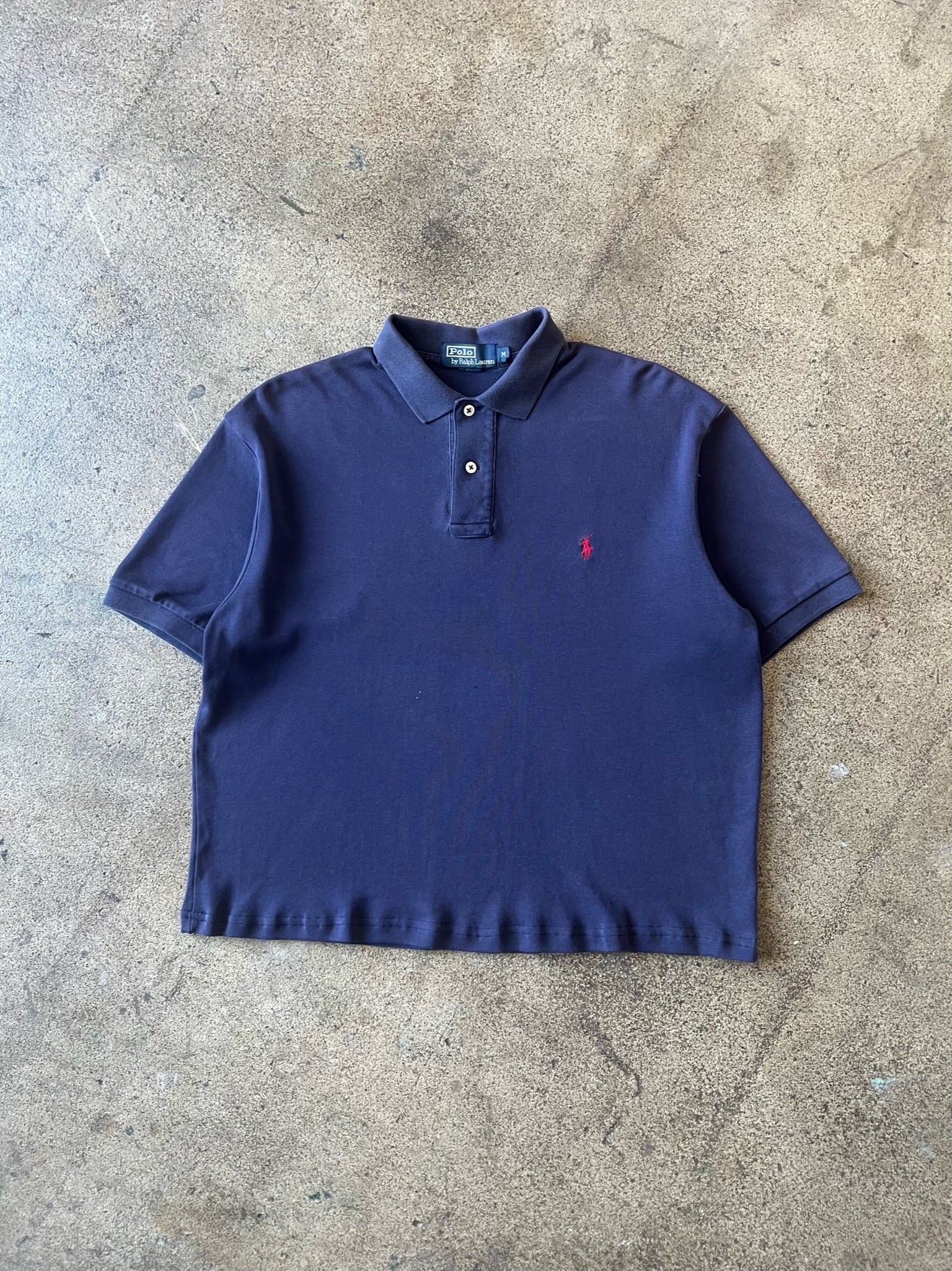 2000s Ralph Lauren Faded Blue Cropped Polo Shirt – Ametora