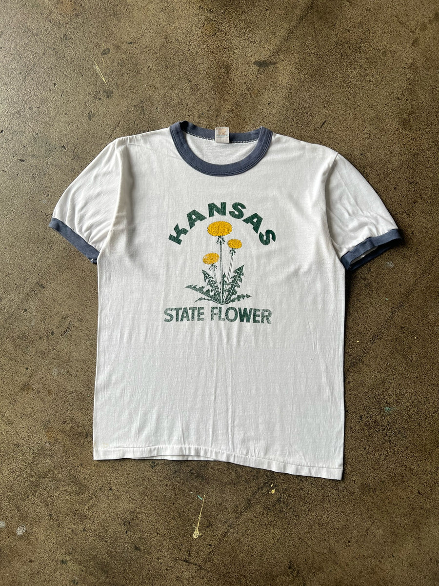 1980s Kansas State Flower Ringer Tee – Ametora