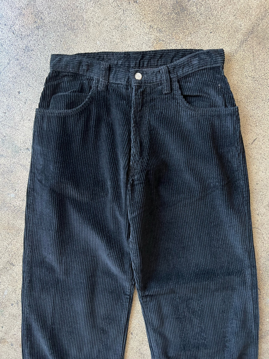 1990s Hi Cutline Baggy Cords Black 30" x 31" – Ametora