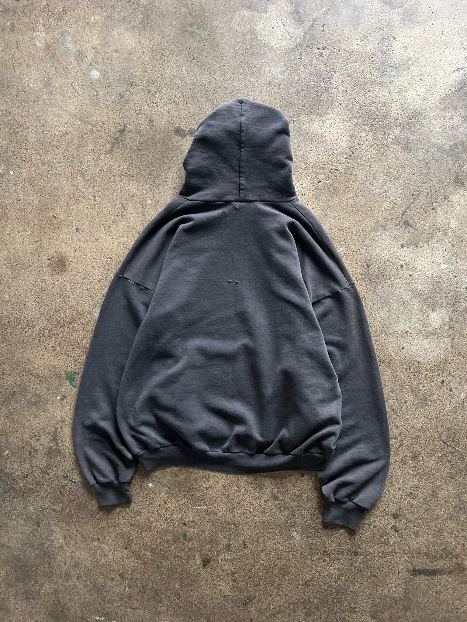 1990s Black Sun Faded Repaired Hoodie – Ametora