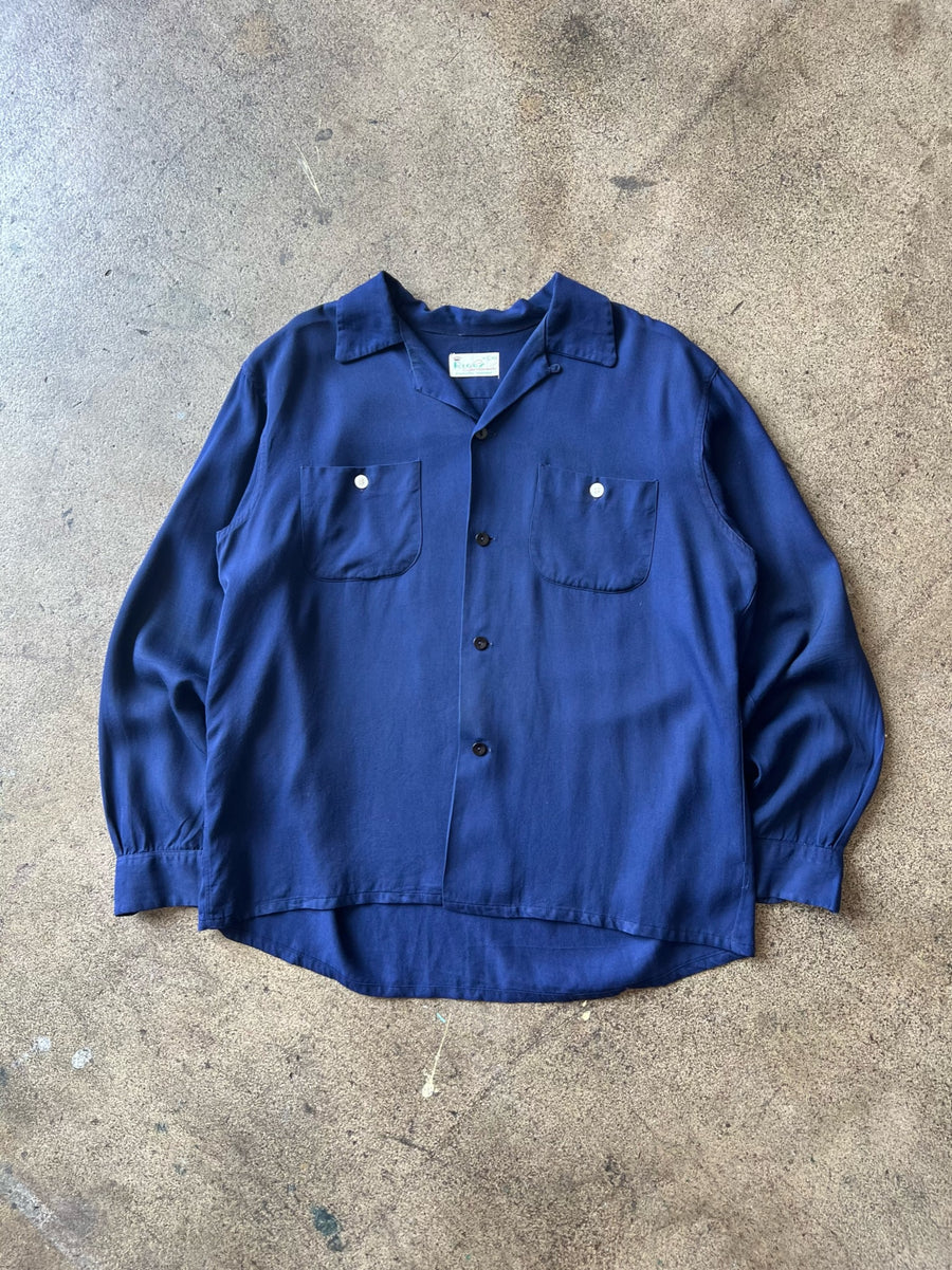 1960s Blue Loop Collar Shirt – Ametora