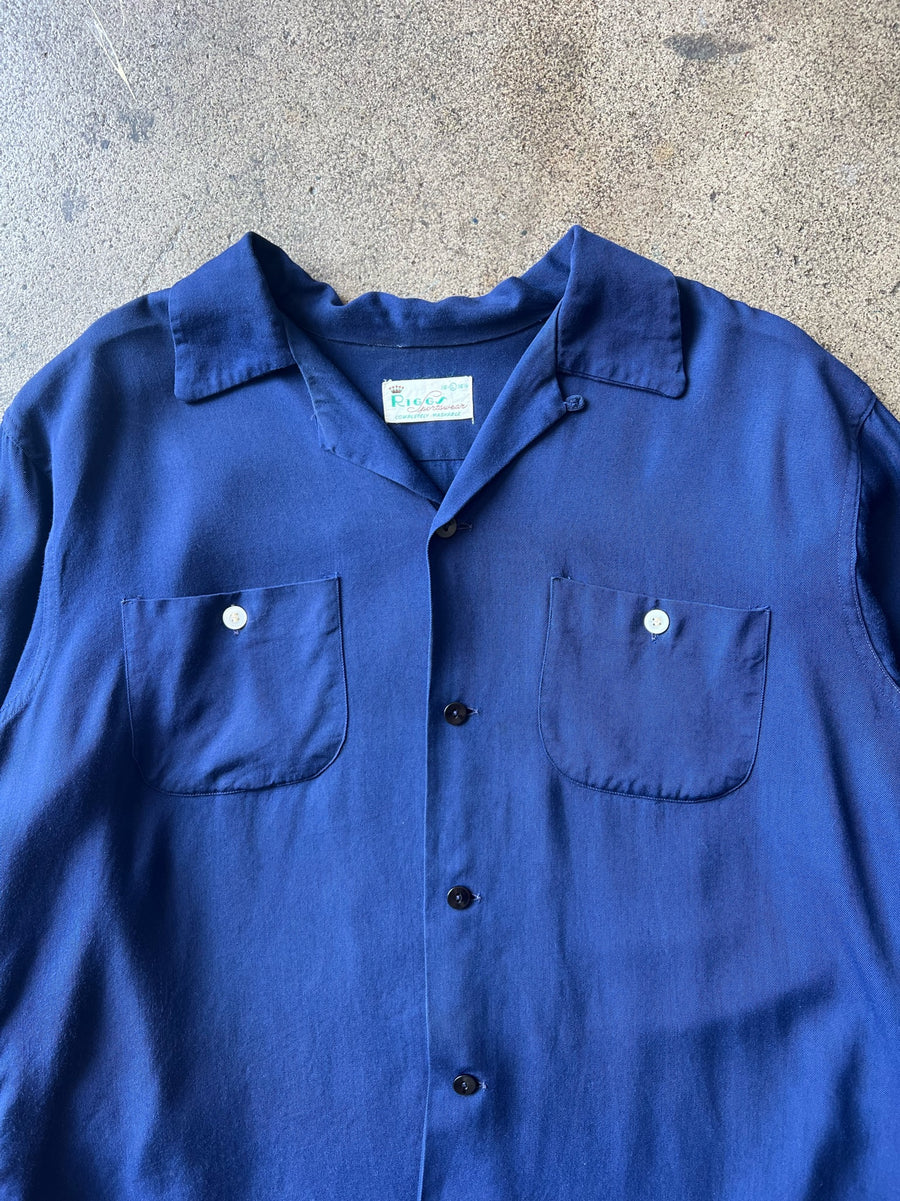 1960s Blue Loop Collar Shirt – Ametora
