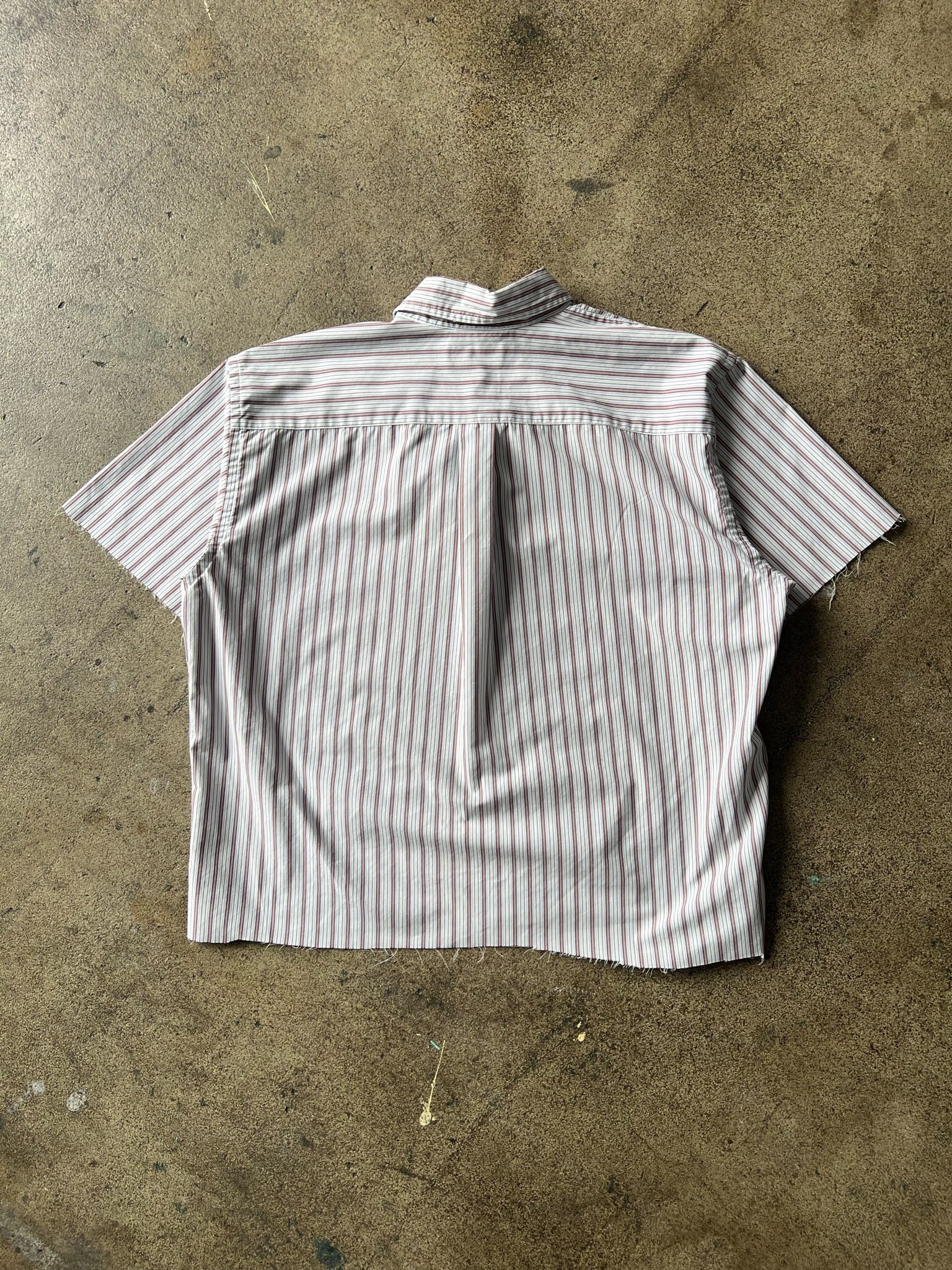 2000s Cropped and Chopped Red Stripe Shirt – Ametora