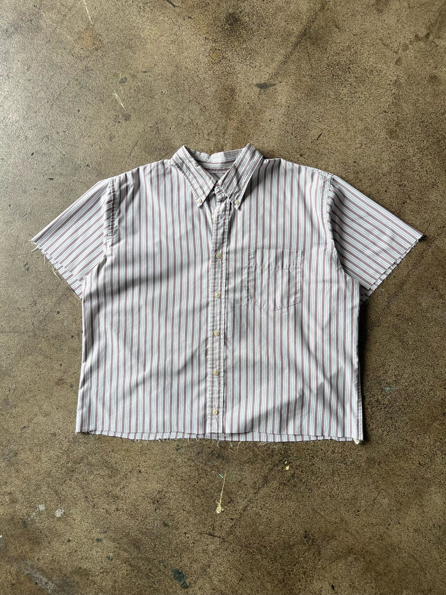 2000s Cropped and Chopped Red Stripe Shirt – Ametora