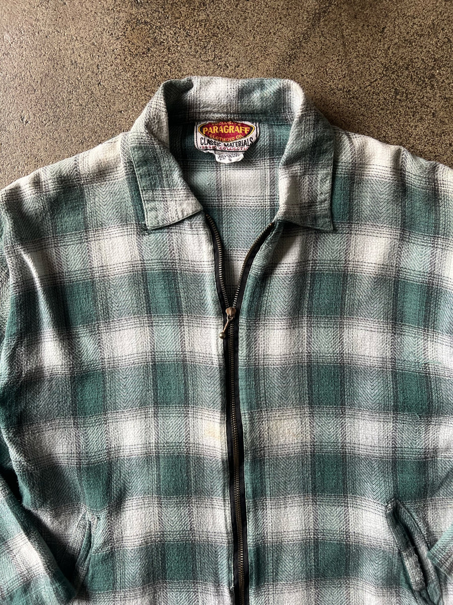 1990s Plaid Zip Flannel Shirt Jacket – Ametora