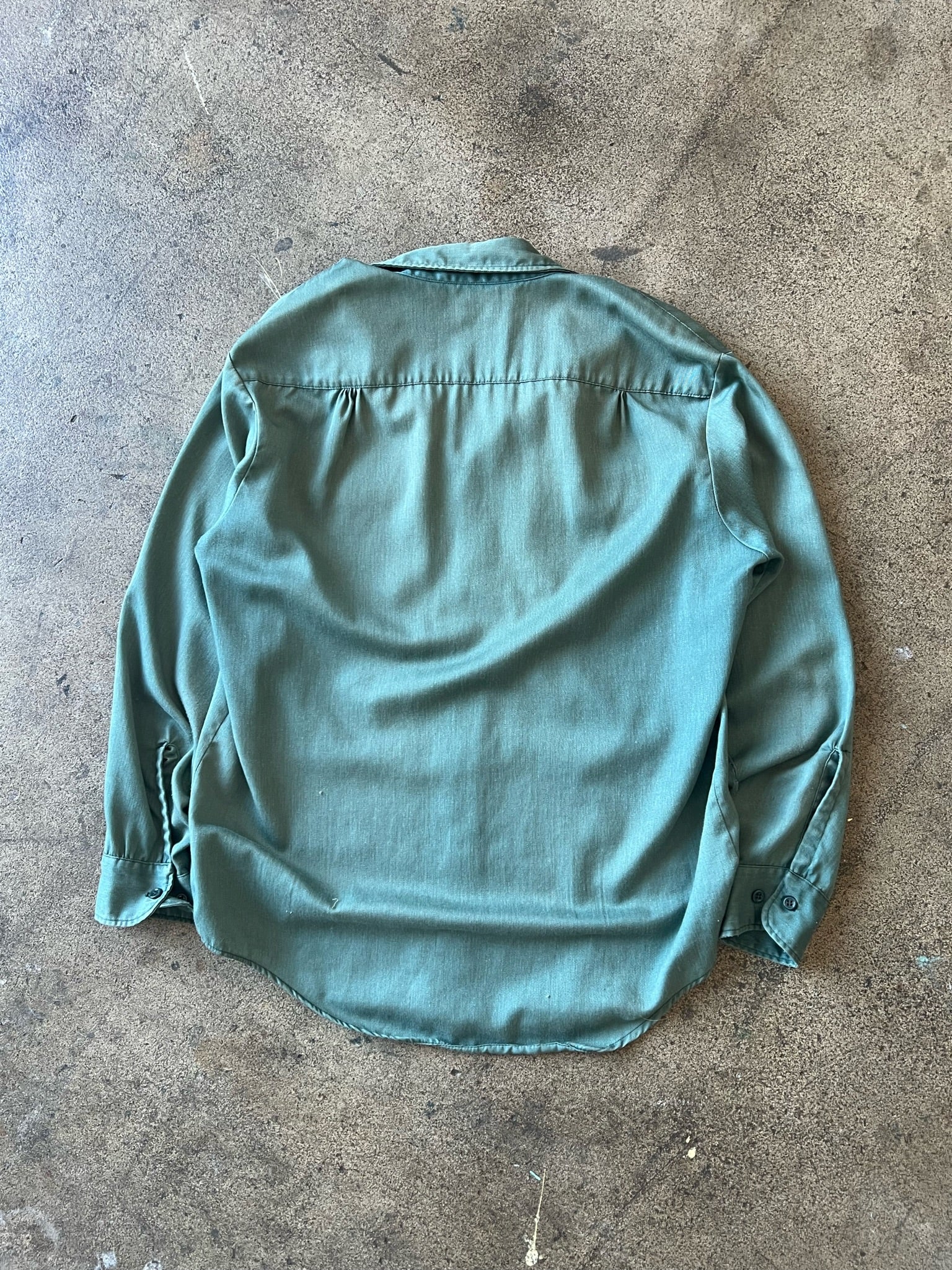 1970s Penneys Two Pocket Faded Green Work Shirt – Ametora