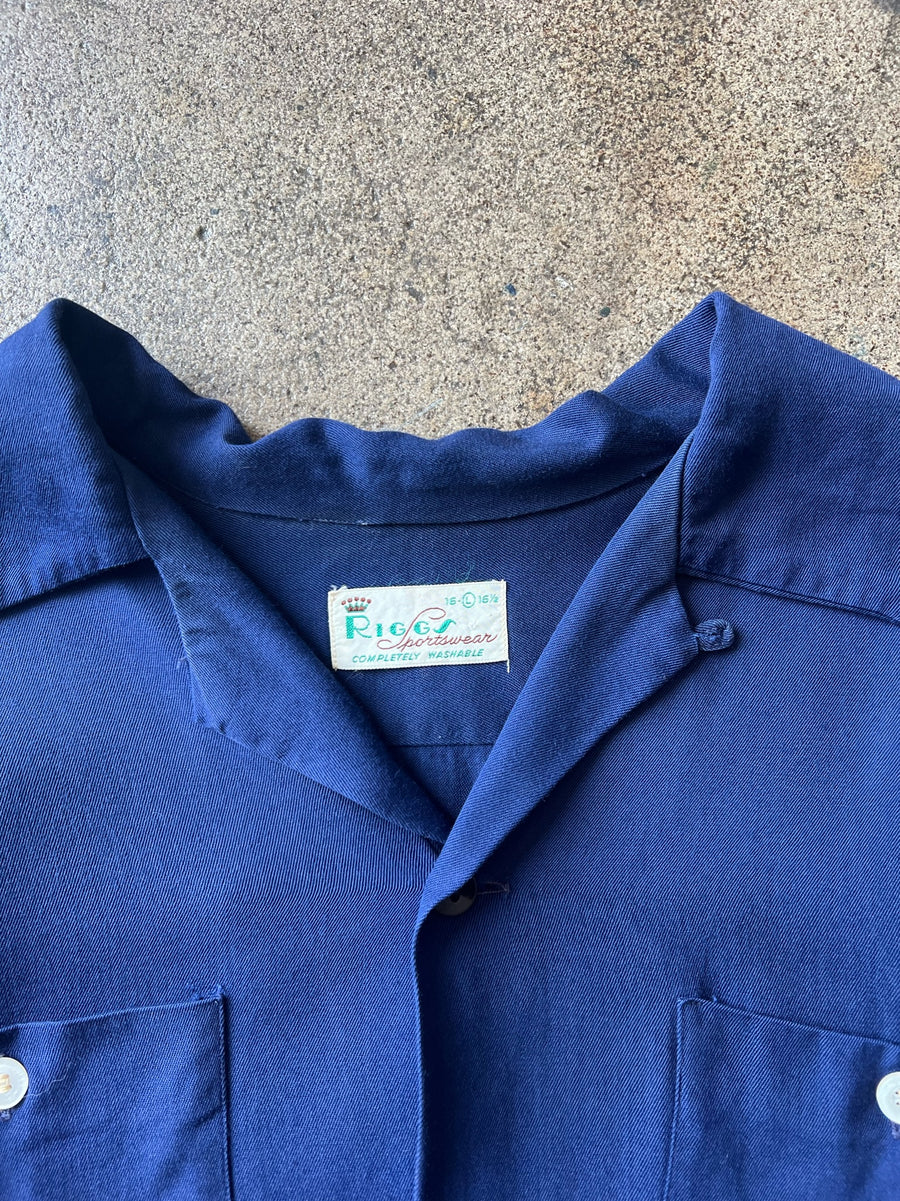 1960s Blue Loop Collar Shirt – Ametora
