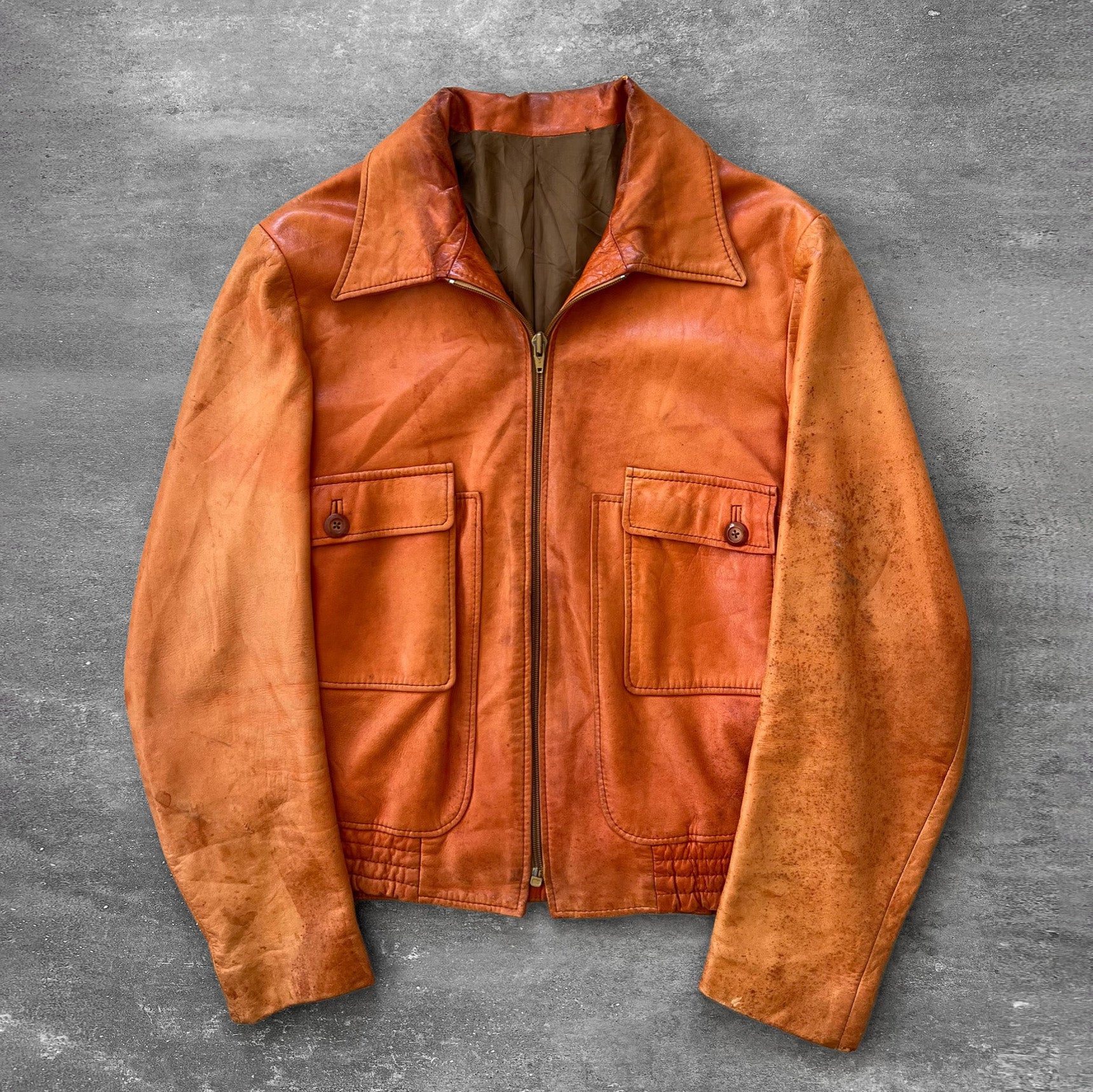 1980s Burnt Orange Leather Jacket – Ametora