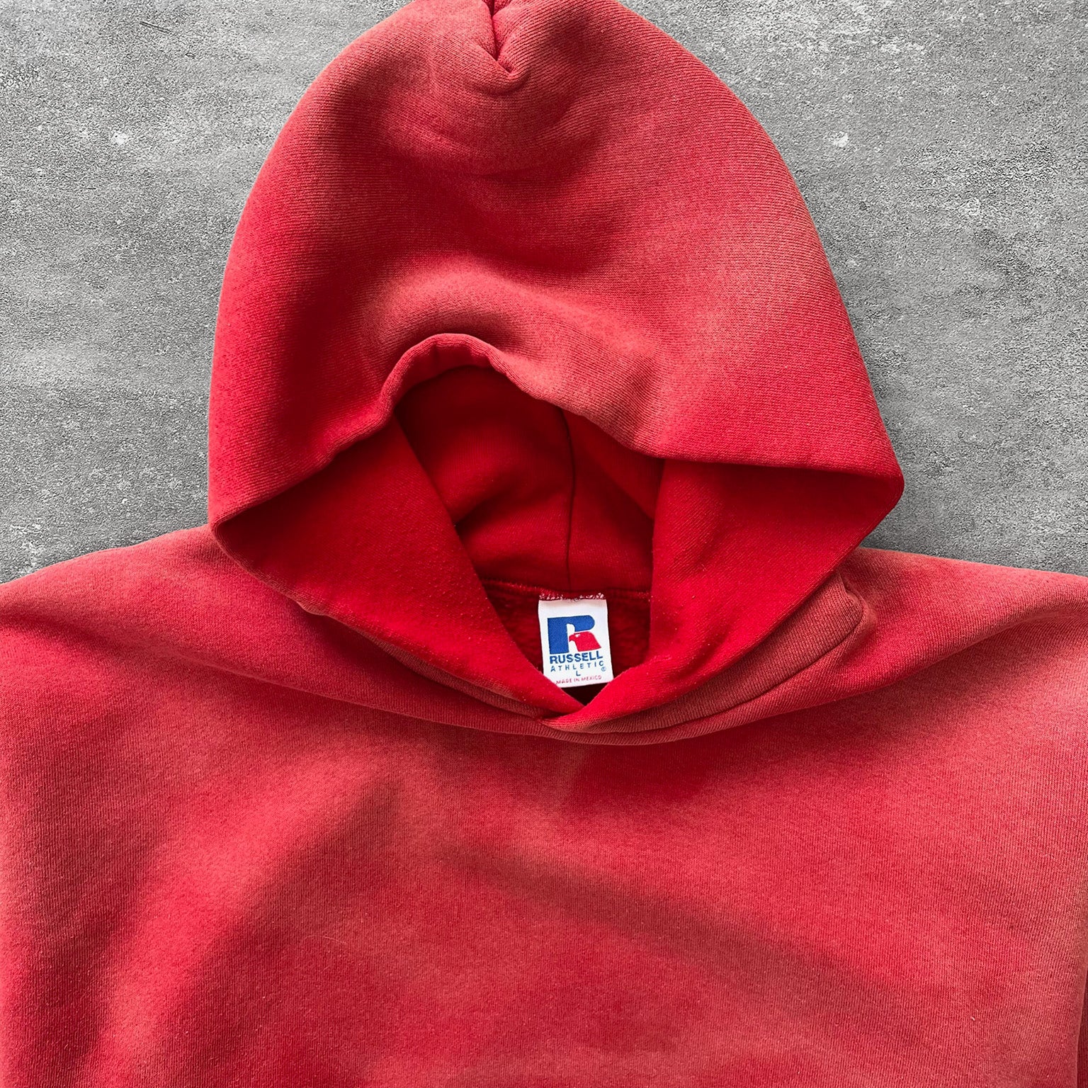 1990s Russell Sun Faded Red Hoodie – Ametora