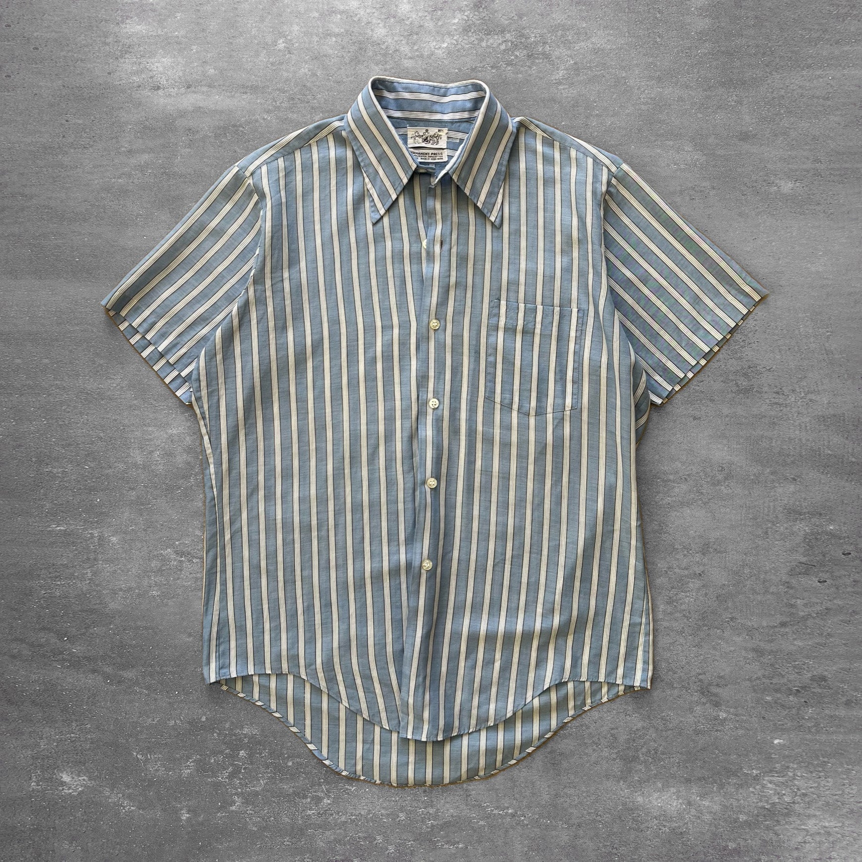 1970s Light Stripe Short Sleeve Shirt – Ametora