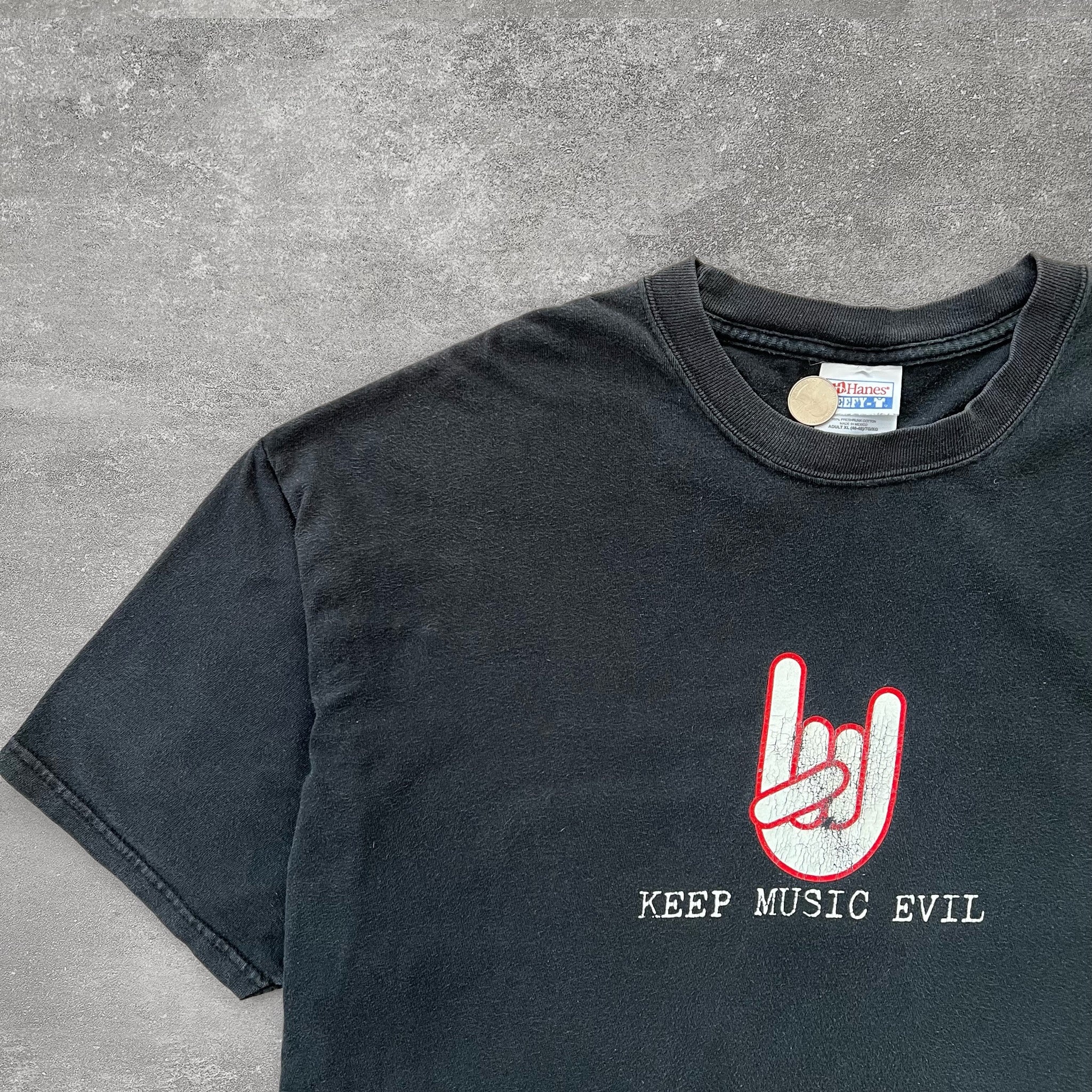 1990s Hanes Beefy 'Keep Music Evil' Tee – Ametora