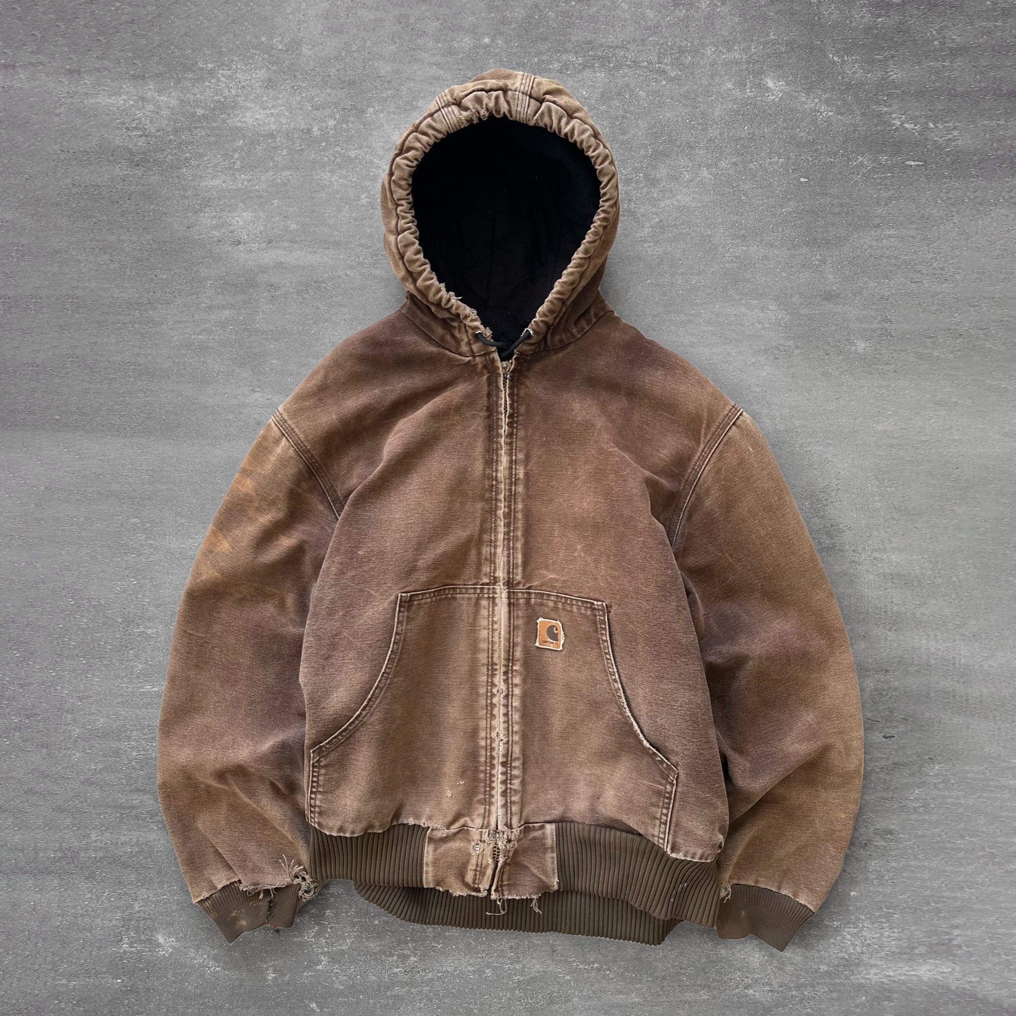 2000s Carhartt Hooded Work Jacket Faded Brown – Ametora