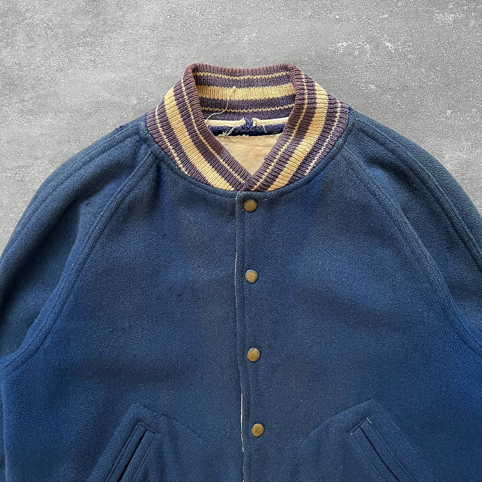 1950s Sun Faded Blue Varsity Jacket – Ametora